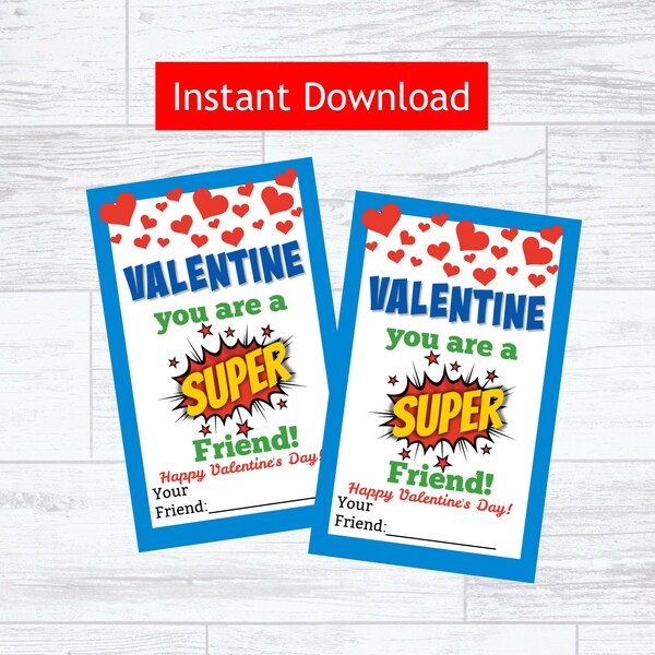 Super Hero Valentine - Etsy