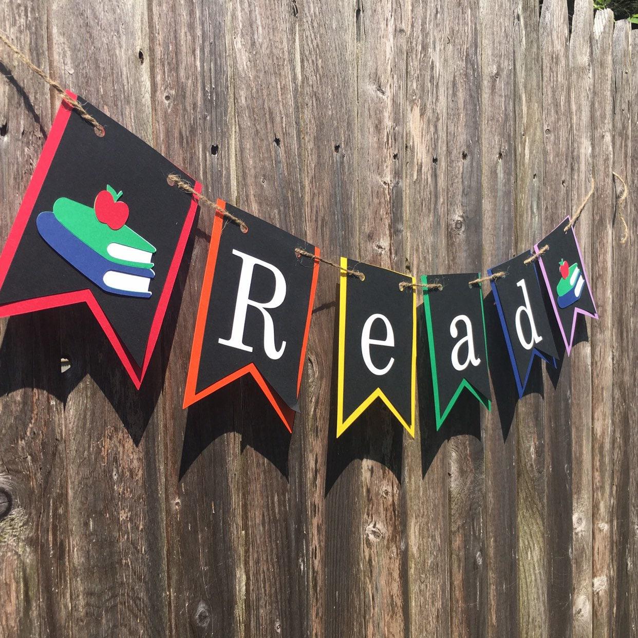 Read Classroom Banner - Library Sign, Teacher Gift, Bulletin Board ...