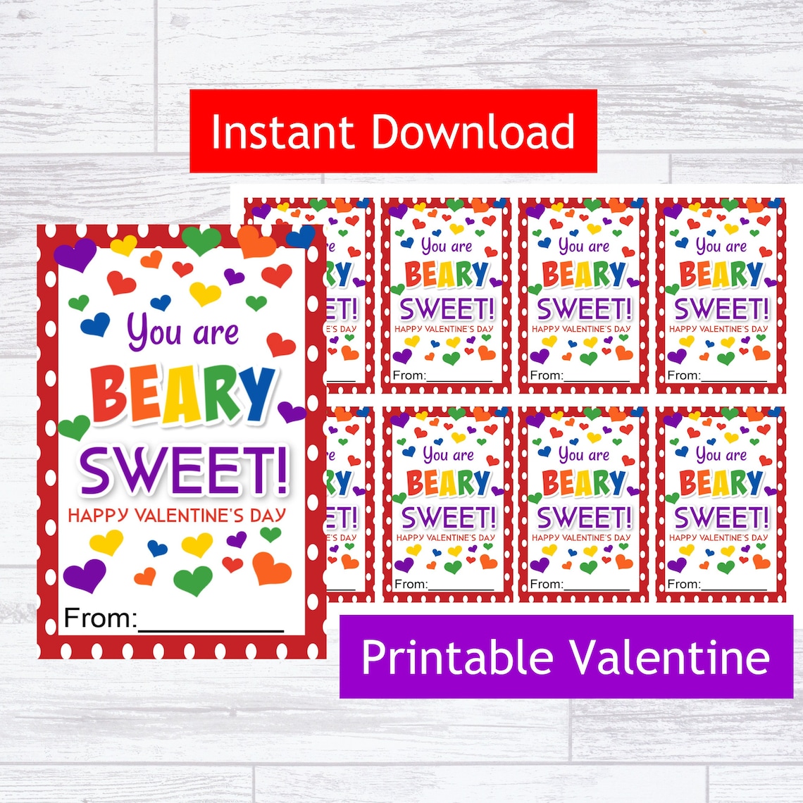 You Are Beary Sweet Printable Tag Instant Download Gummy | Etsy