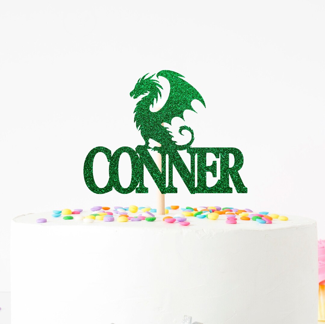 Custom Dragon Cake Topper, Dragon Birthday Party, Fantasy Party ...