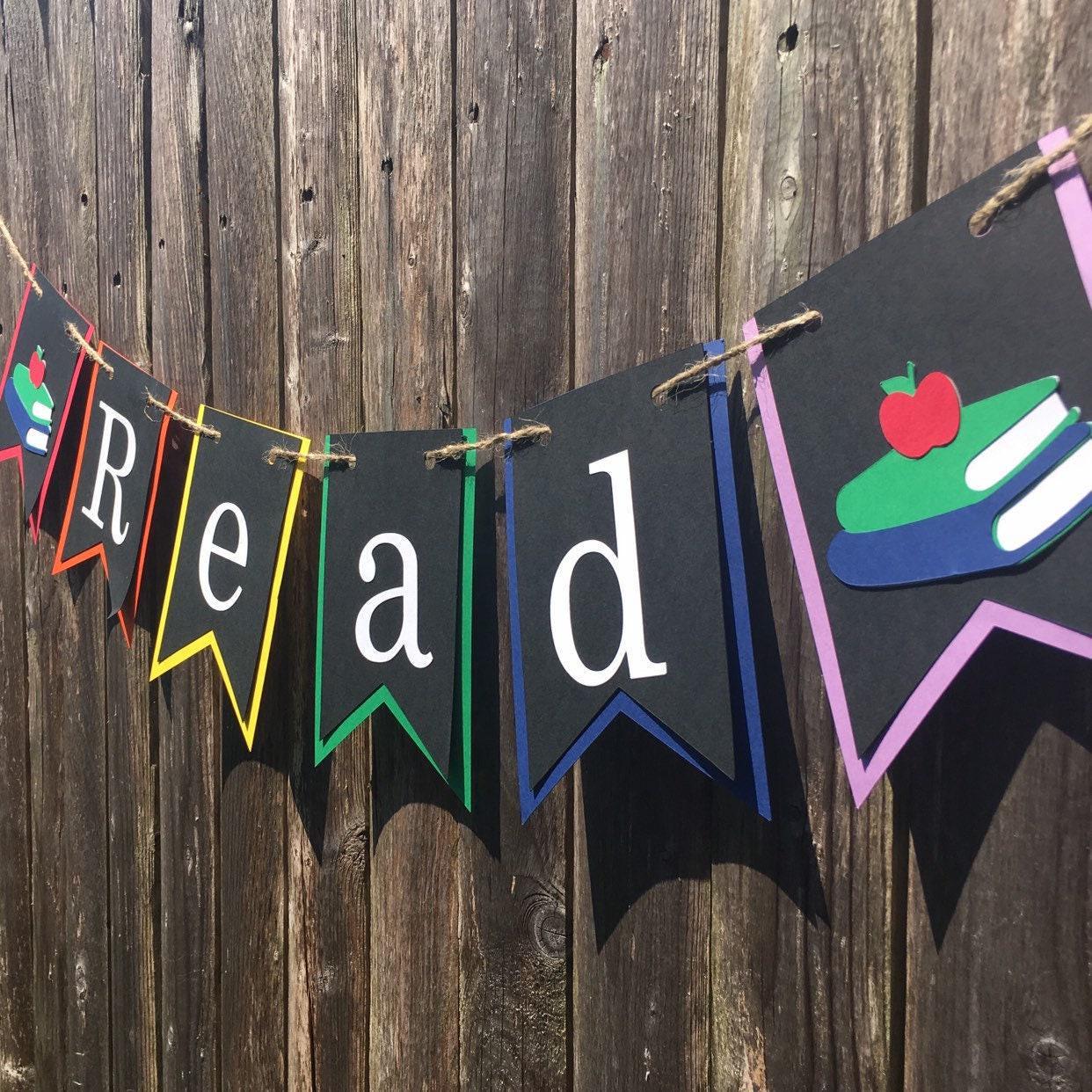 Read Classroom Banner - Library Sign, Teacher Gift, Bulletin Board ...