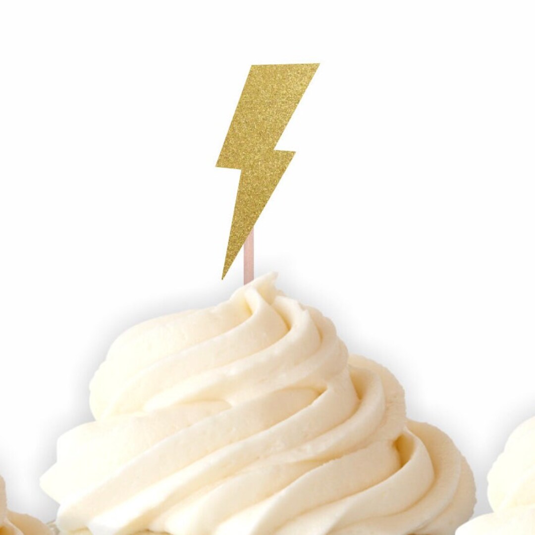 Lightning Bolt Cupcake Toppers, Lightning Food Picks, Comic Book ...