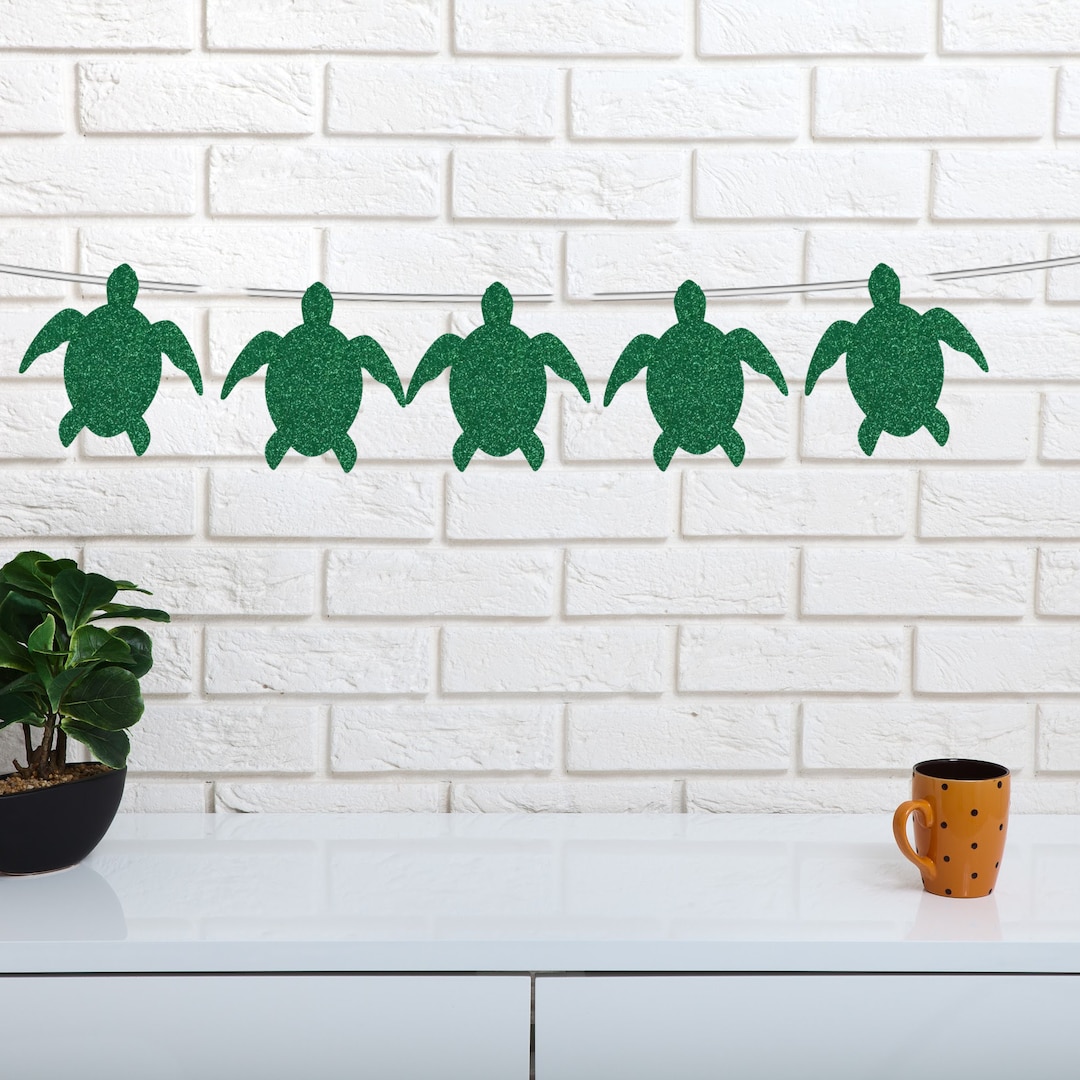 Sea Turtle Banner, Glitter Garland, Beach Party, Ocean Party, Under the ...