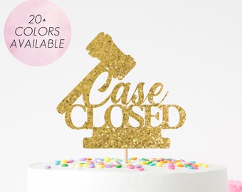 Case Closed Cake Topper, Law School Graduation Cake Topper, Lawyer ...