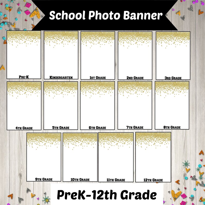 Printable Graduation Photo Banner Grades Pre K-12 School Photo Instant ...