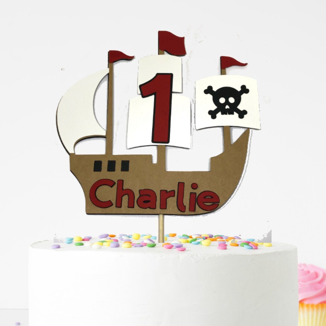 Pirate Birthday Party Cake Topper Custom Cake Topper Pirate - Etsy