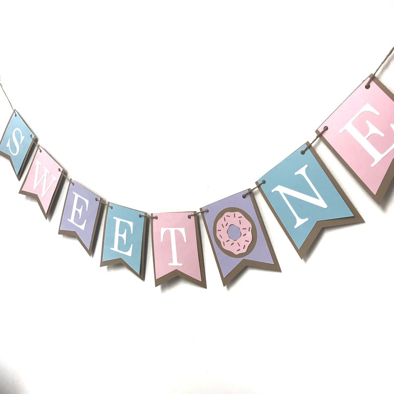 Sweet One First Birthday Party Banner Donut Grow Up 1st - Etsy