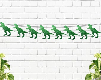 T-rex Garland, T Rex Banner, Dinosaur Party Decorations, Three Rex ...