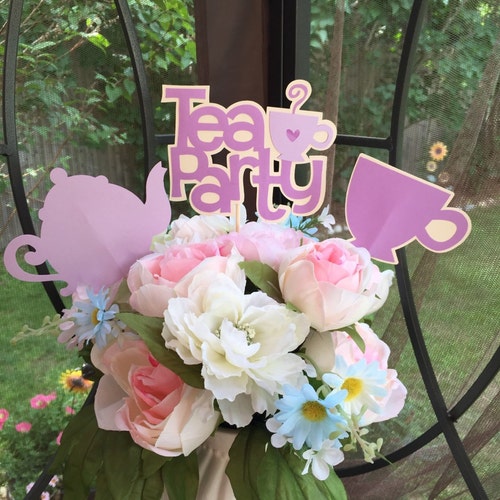 Tea Party Table Decorations 6 Piece Set Centerpiece Sticks - Etsy