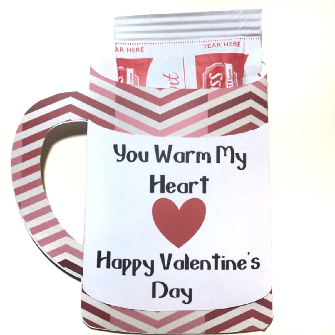 Valentine's Day Hot Cocoa Mug Pocket Card Party Favor - Etsy