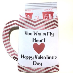 Valentine's Day Hot Cocoa Mug - Pocket Card, Class Valentine, Valentine ...
