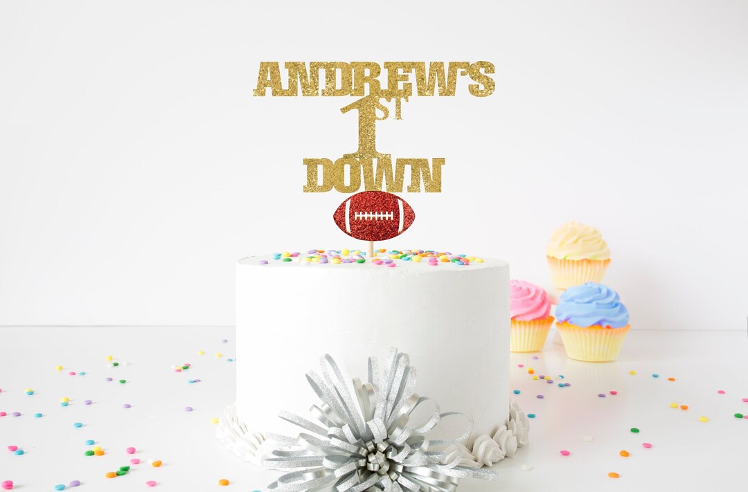 Custom 1st Down Cake Topper - Football Birthday Party Decorations ...