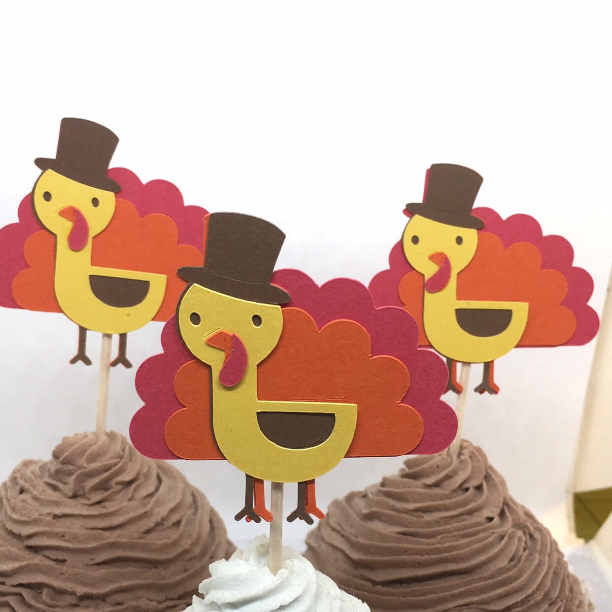 Thanksgiving Turkey Cupcake Toppers Cocktail Picks Table | Etsy