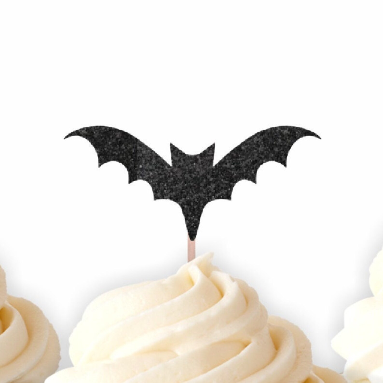 Bat Cupcake Toppers Glitter Cupcakes Halloween Party - Etsy