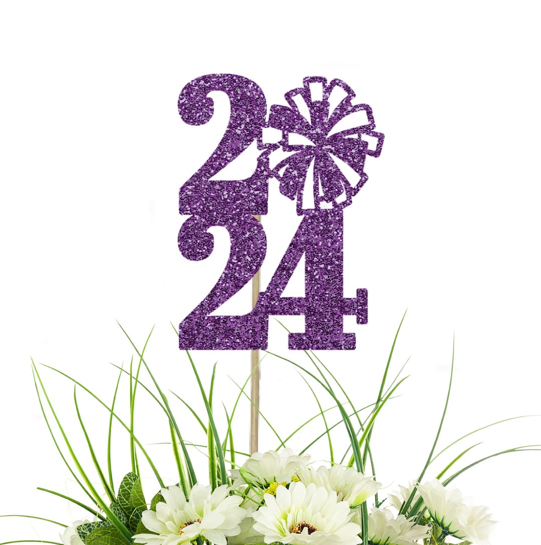 2024 Cheer Glitter Centerpiece Picks Class of 2024 Graduation Party ...