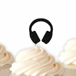 Headphone Cupcake Toppers, Music Party Decorations, Video Game Party ...