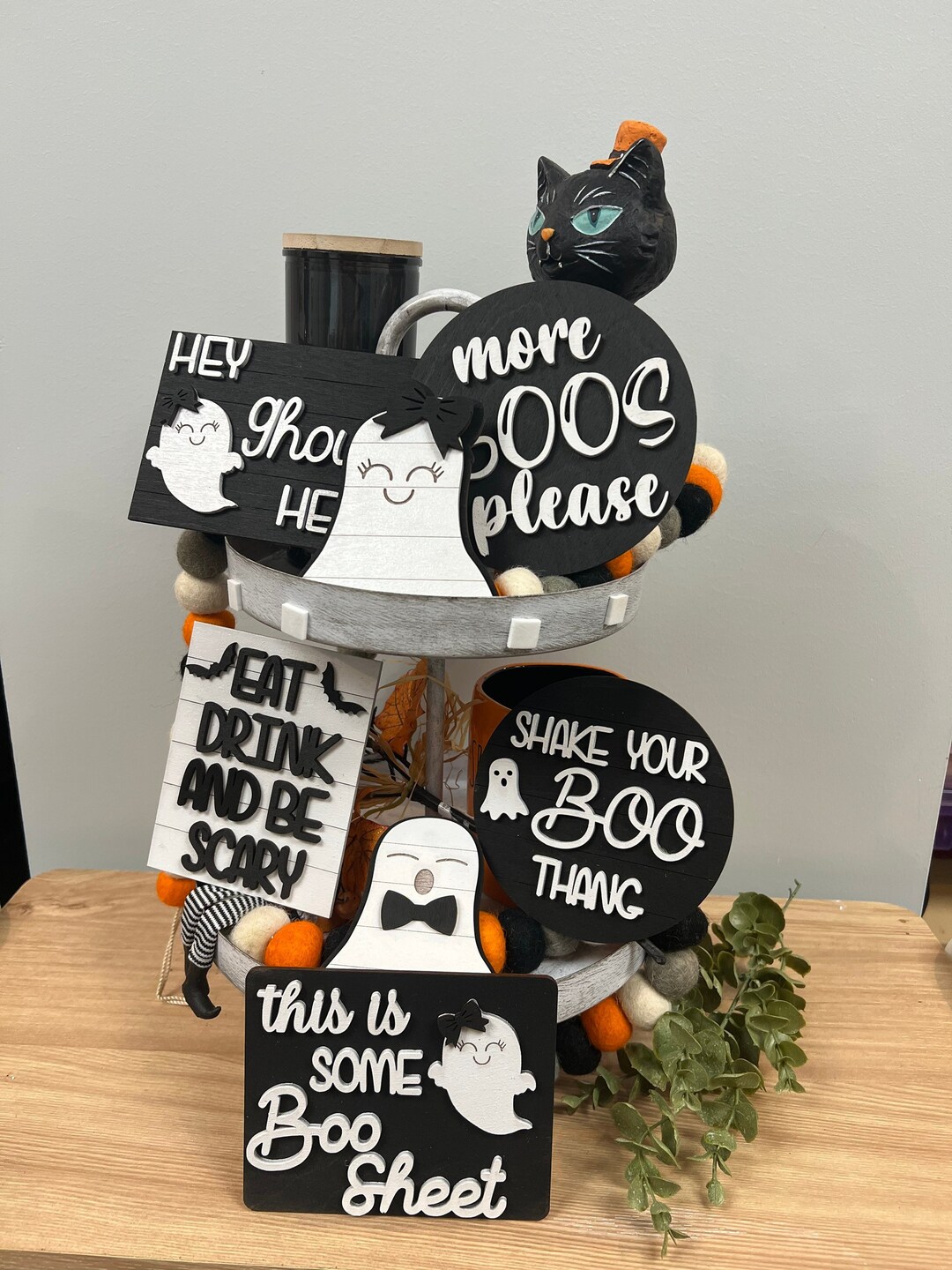 Halloween Ghost Tiered Tray Decor - Tiered Tray 3D Signs, Halloween ...