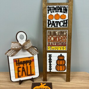 Fall Interchangeable Sign - Leaning Ladder Decoration - Cutting Board ...