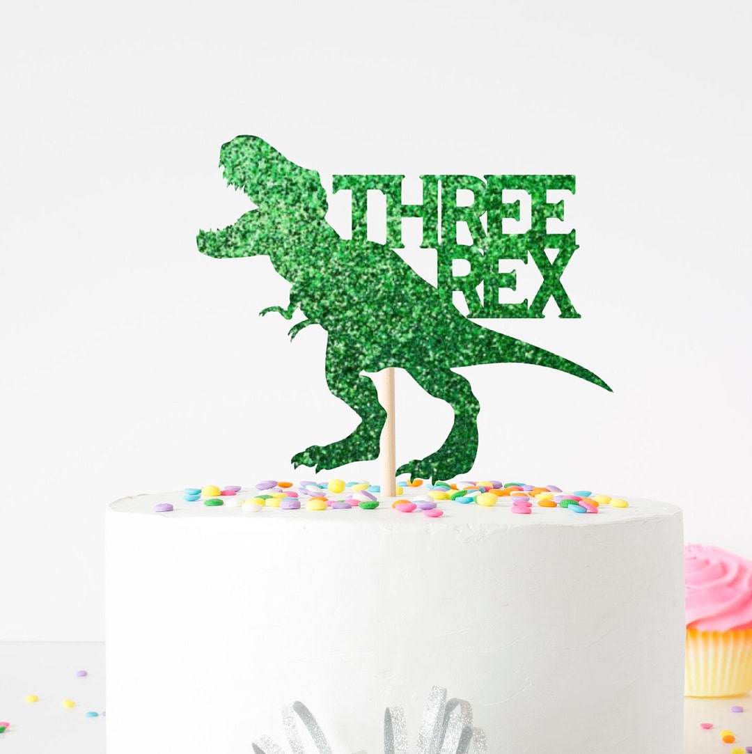 Three Rex Cake Topper, Dinosaur Birthday, Three Rex, Dinosaur Party ...