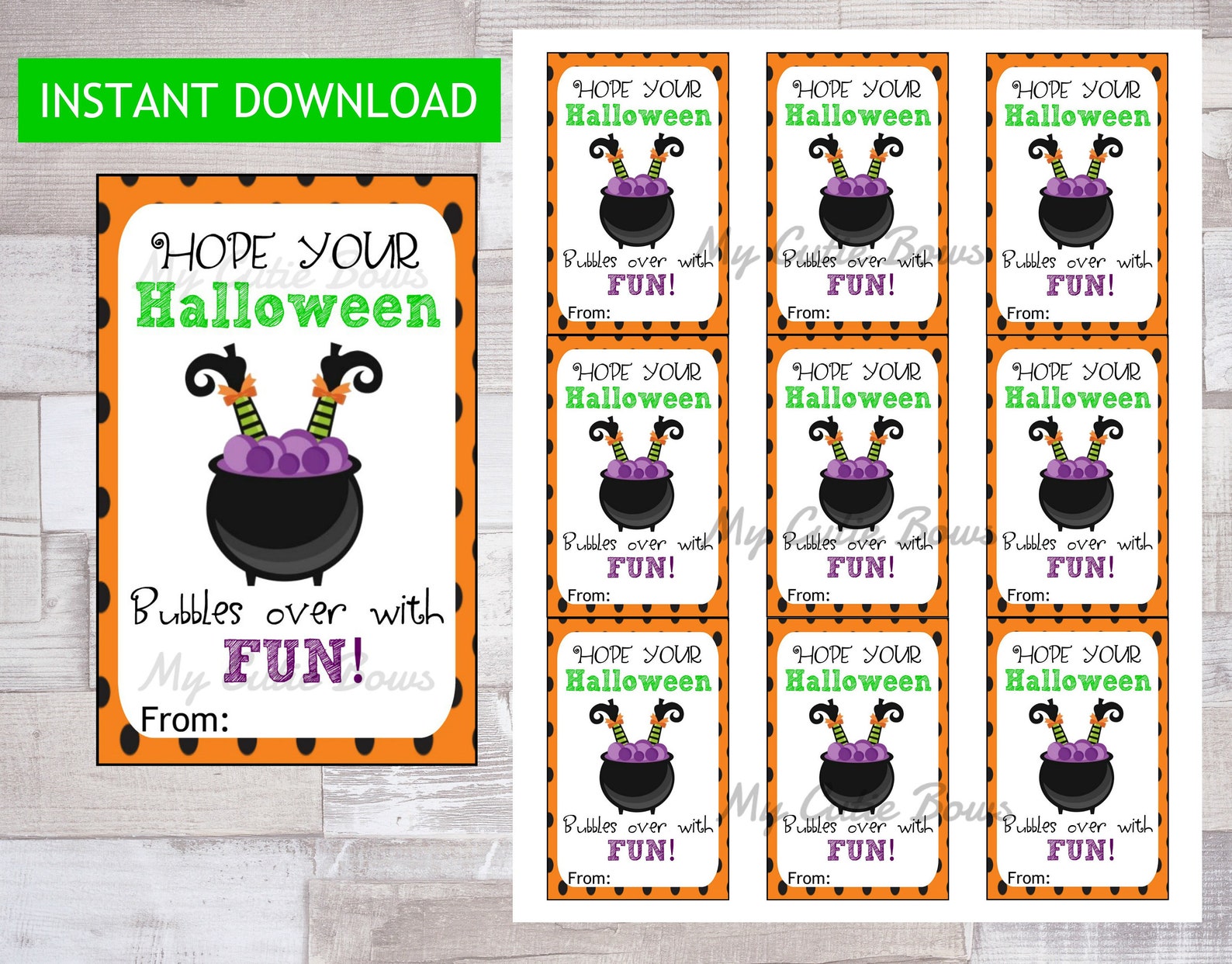 PRINTABLE Hope Your Halloween Bubbles Over With Fun Bubble | Etsy