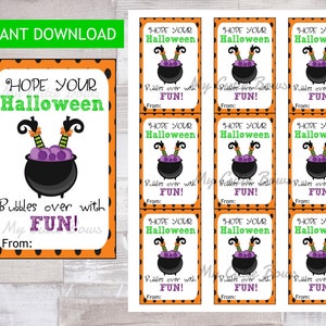 PRINTABLE Hope Your Halloween Bubbles Over With Fun - Bubble Tags ...