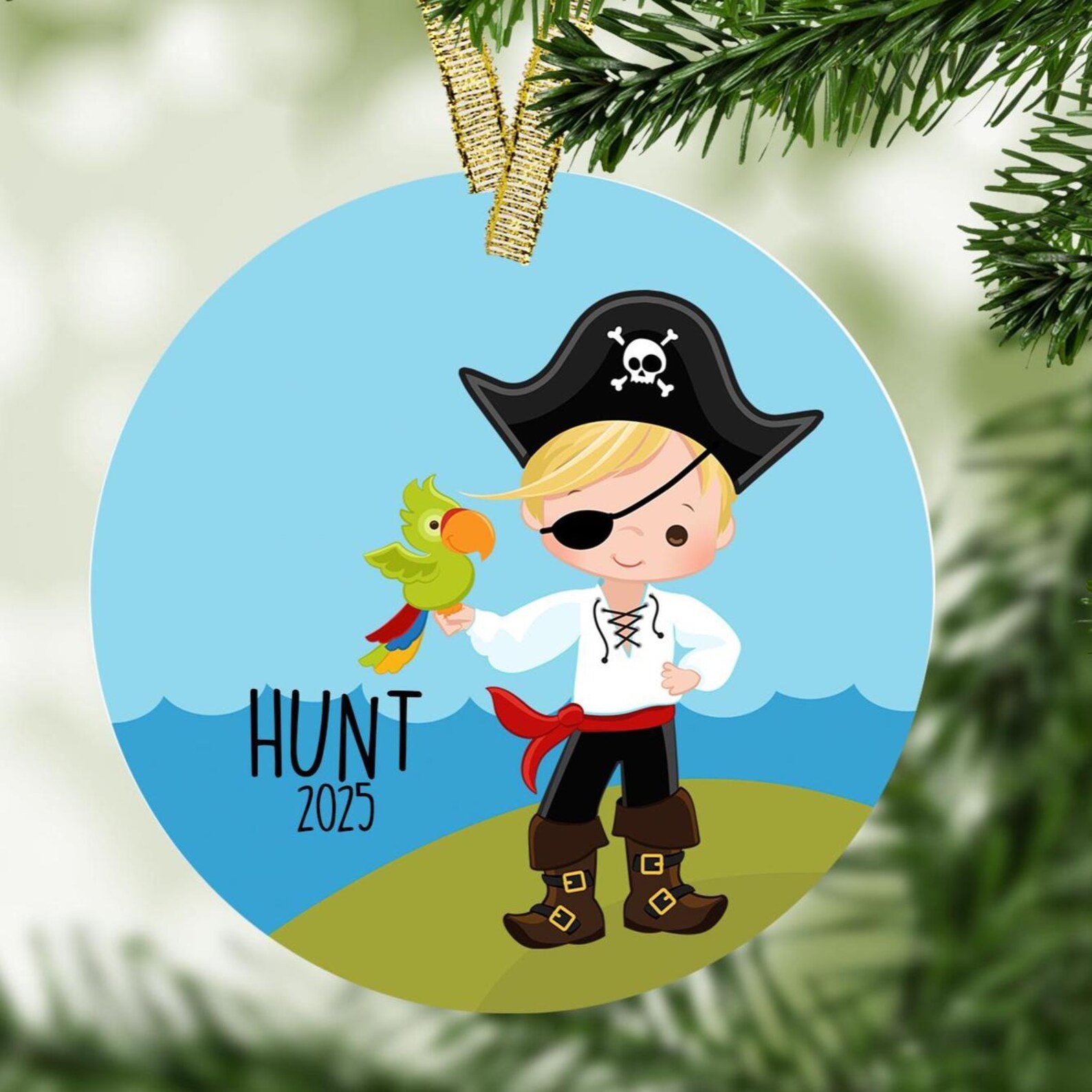 Pirate Personalized Christmas Ornament - Pirate Ornament, Boy Ornament ...