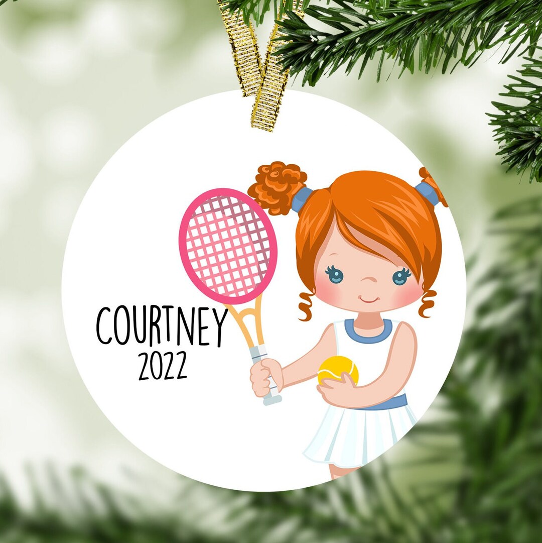 Tennis Player Personalized Christmas Ornament, Tennis Ornament, Sports ...