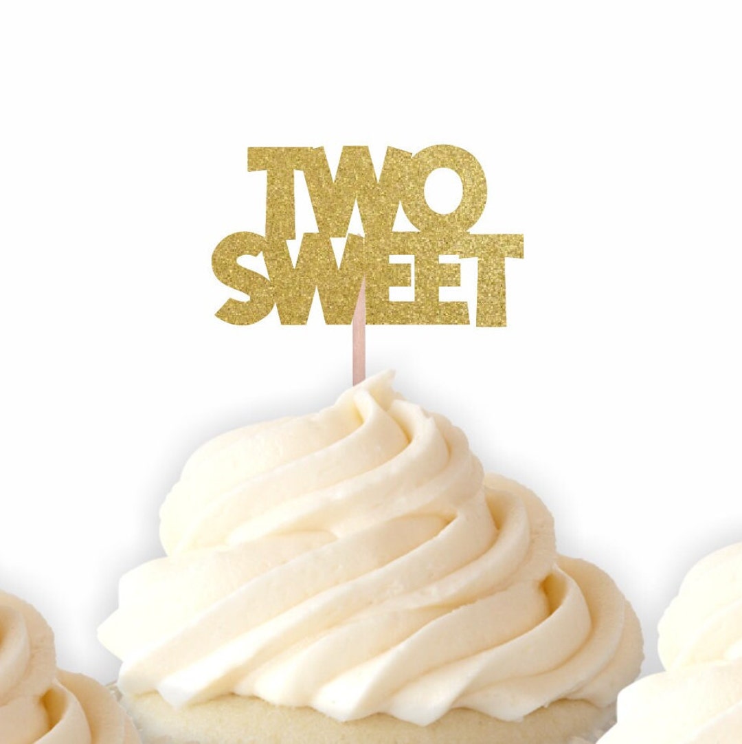 Two Sweet Cupcake Toppers - Donut Birthday Party Decorations, 2nd ...