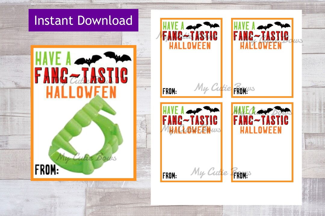 Have a Fang-tastic Halloween Tags - Instant Digital Download - Gifts ...