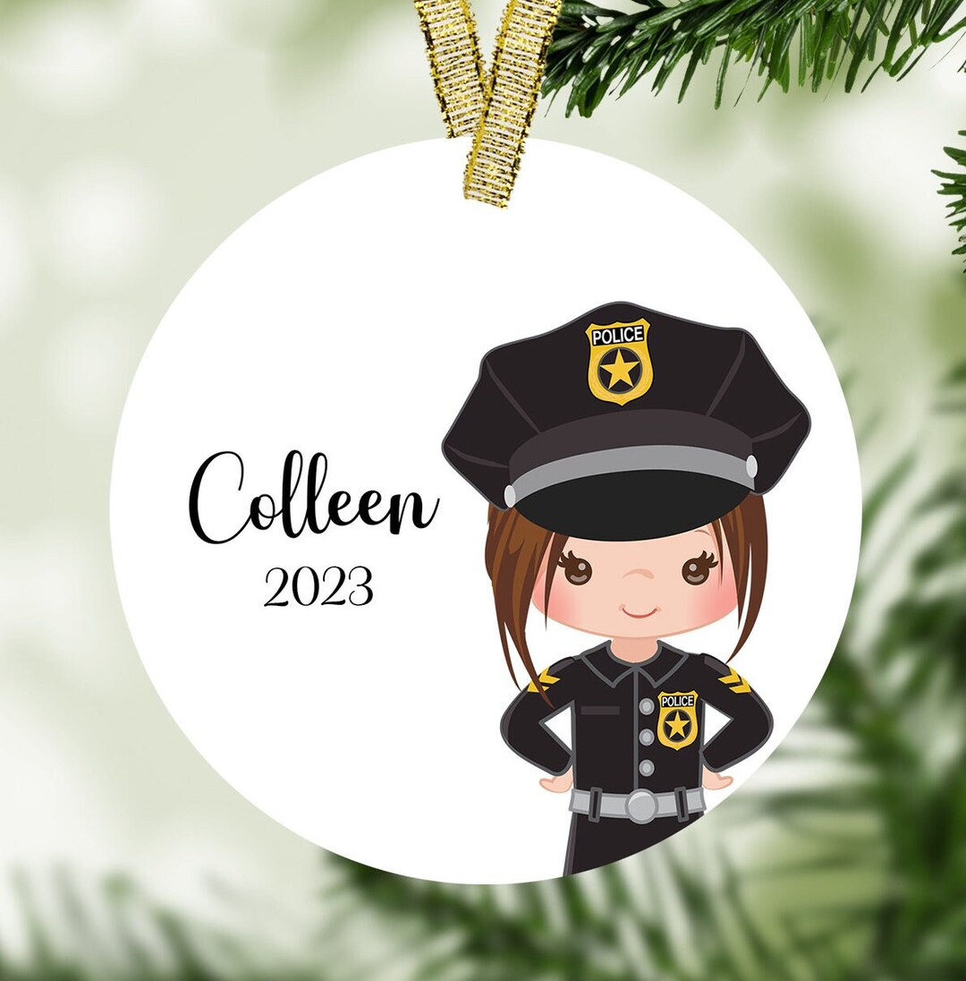 Police Officer Christmas Ornament - Female Police Officer, Personalized ...
