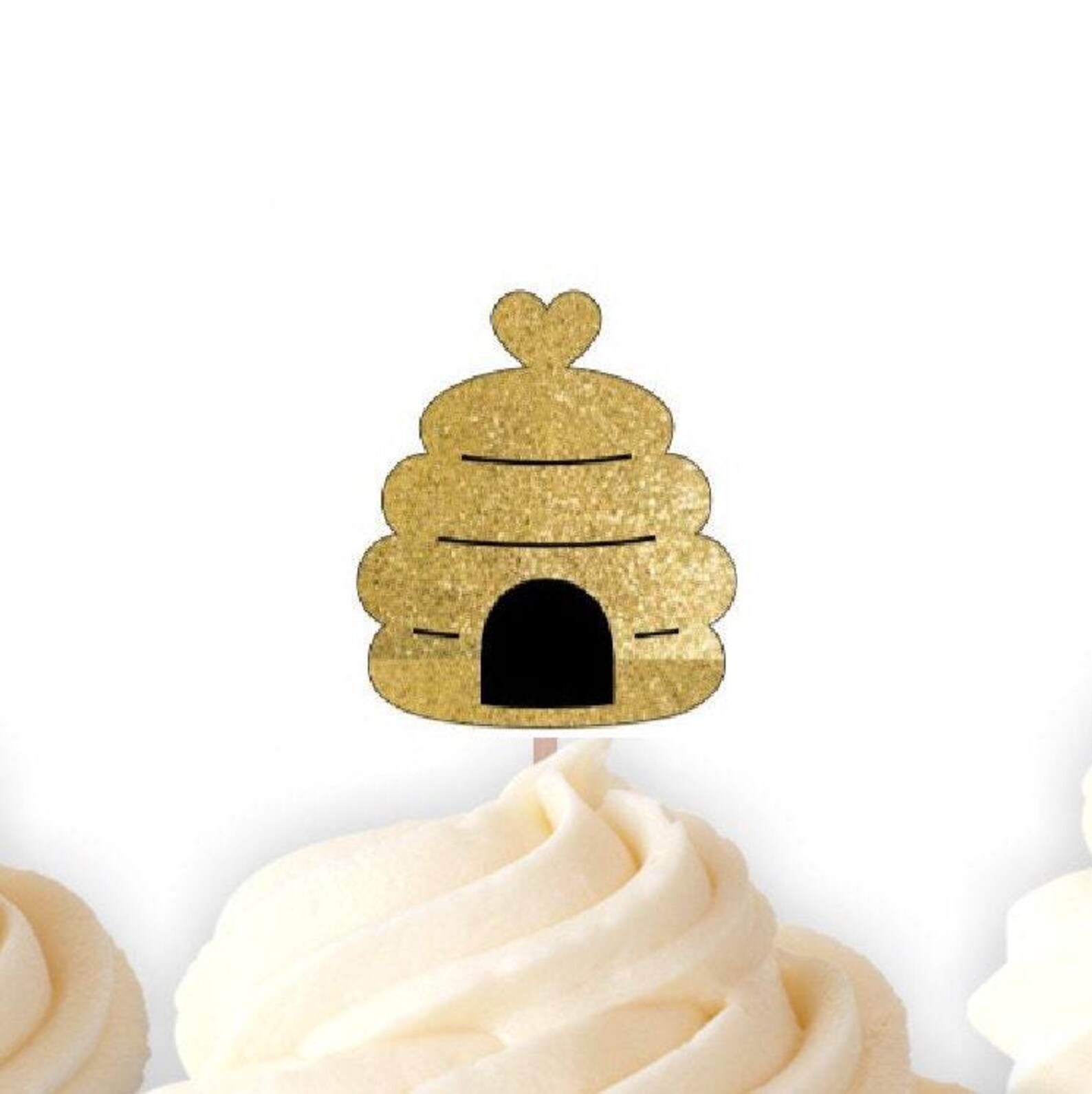 Bee Hive Glitter Toppers, Baby Shower, Queen Bee, Birthday Party, Happy ...