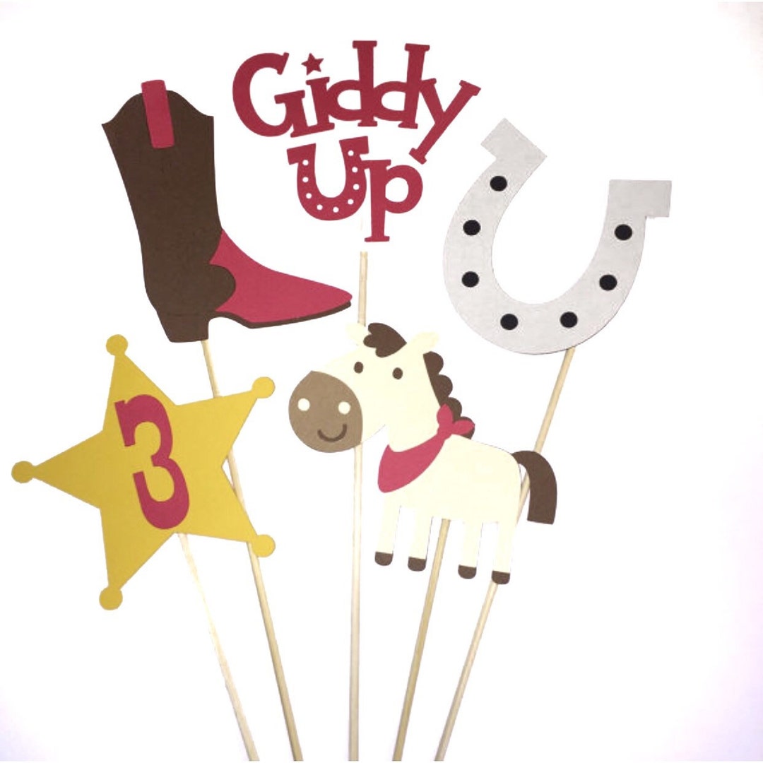 Cowboy Table Decorations - 5 Piece Set, Western Theme, Birthday Party ...
