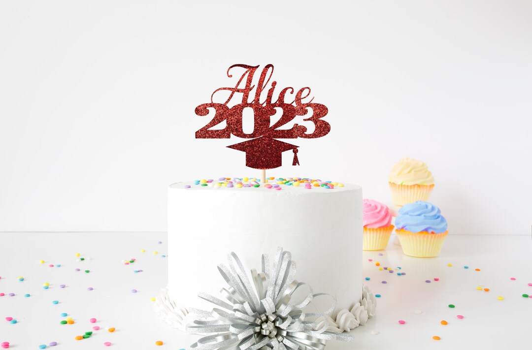 Custom Graduation Cake Topper - Class of 2024 Personalized Cake Topper ...