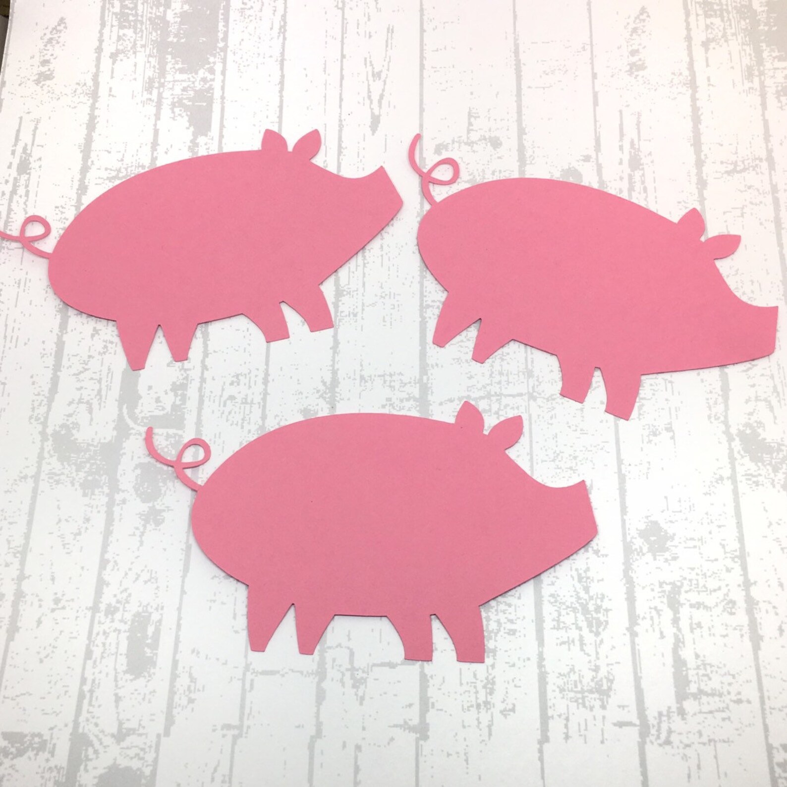 Pig Paper Die Cuts 4 Farm Theme Birthday Party Name - Etsy