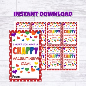Chapstick Kids Valentine Printable, Chappy Valentine's Day, Lip Gloss ...