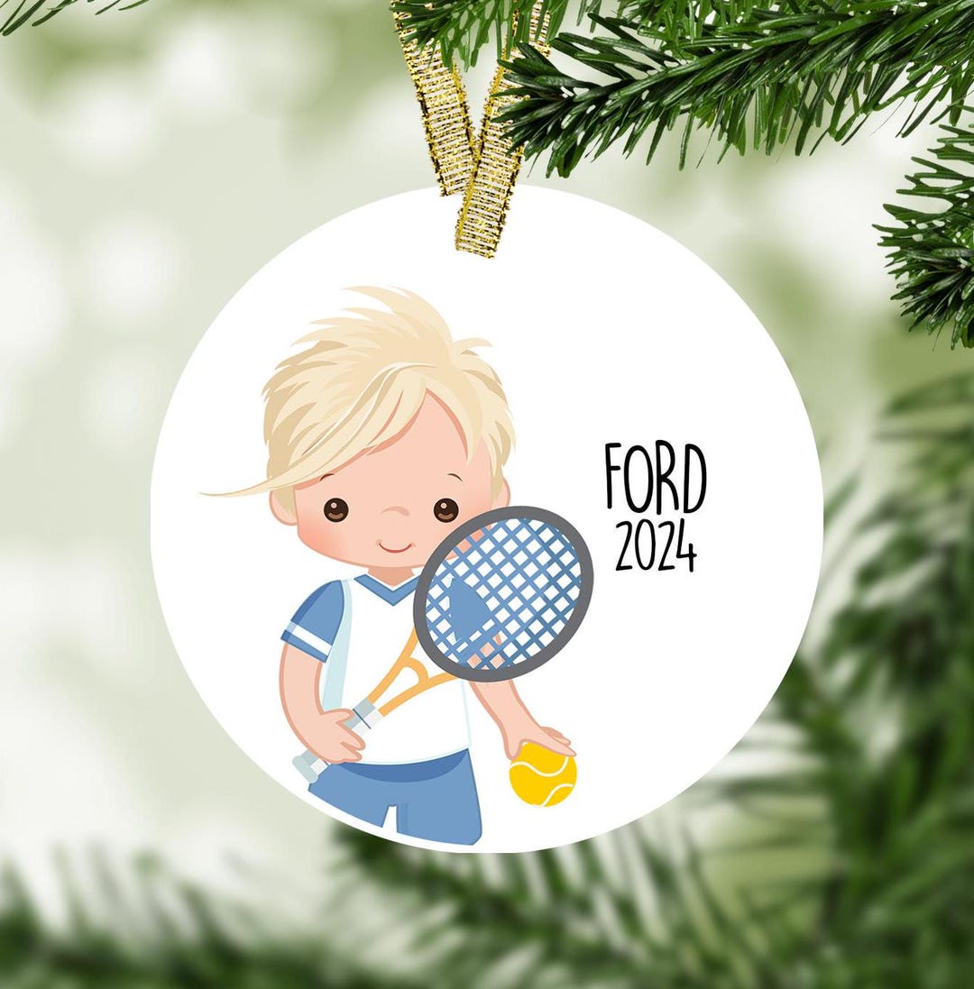 Tennis Player Personalized Christmas Ornament - Tennis Ornament, Sports ...