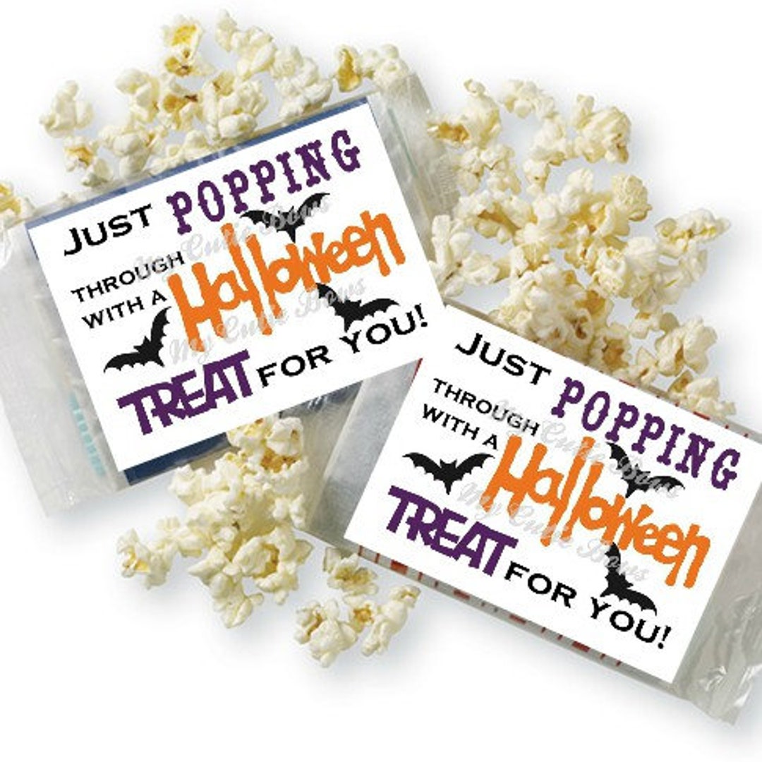Digital Download Halloween Popcorn Wrappers, Microwave Popcorn Cover ...