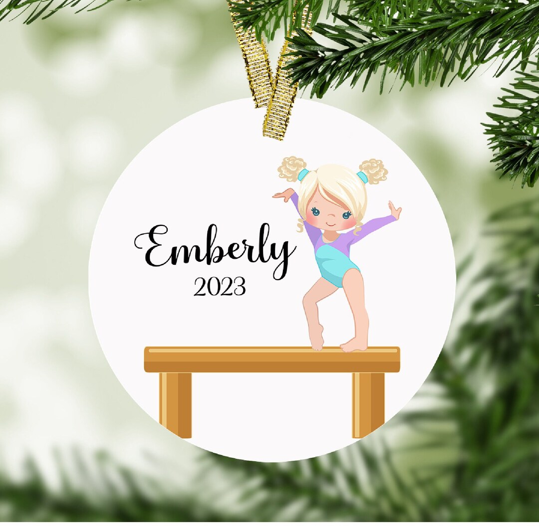 Gymnast Personalized Christmas Ornament - Balance Beam, Gymnast ...