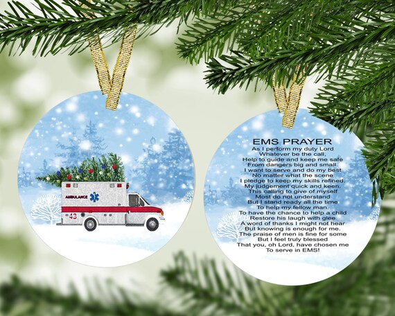 EMS Prayer Christmas Ornament EMT Gift Paramedic Gift | Etsy