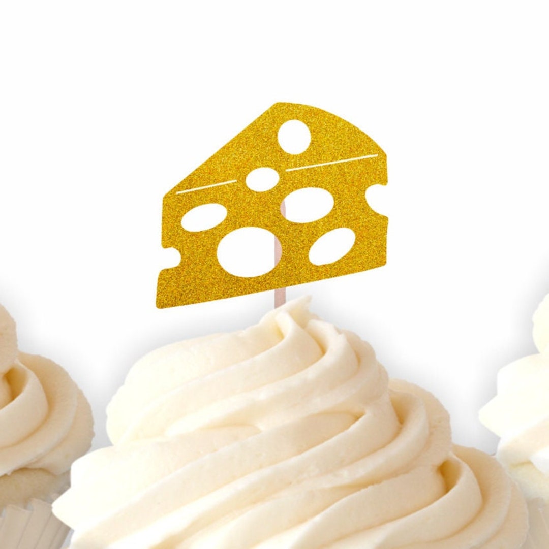 Cheese Cupcake Toppers, Mouse Themed Party Decor, Wine and Cheese Party ...