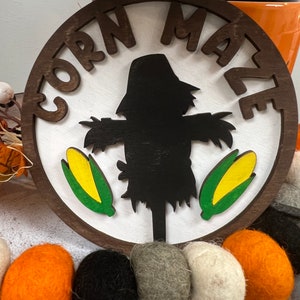 Fall Scarecrow Tiered Tray Decor - Corn Maze, Fall Decorations, Autumn ...