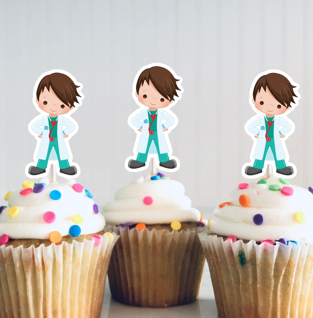 Doctor Cupcake Toppers Doctor Cupcakes, Doctor Graduation, Nurses Week ...