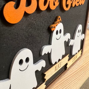 Boo Crew Personalized Family Halloween Sign, Family of Ghosts ...