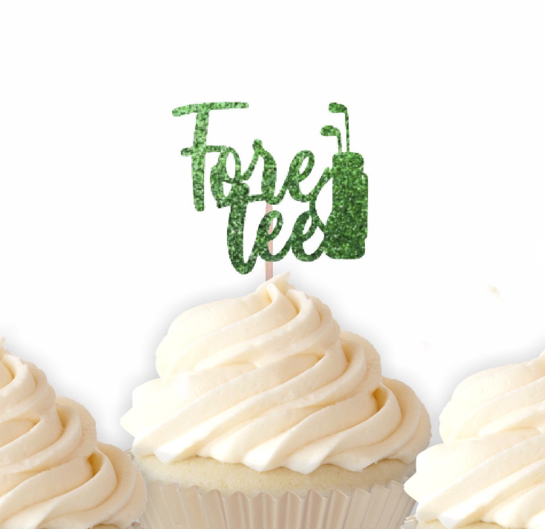 Fore Tee Golf Cupcake Toppers, Golf Birthday, Birthday Party, Golfing ...