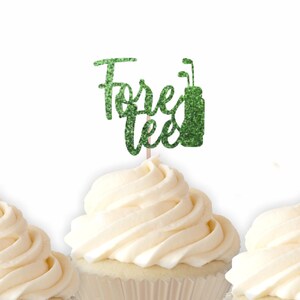 Fore Tee Golf Cupcake Toppers, Golf Birthday, Birthday Party, Golfing ...
