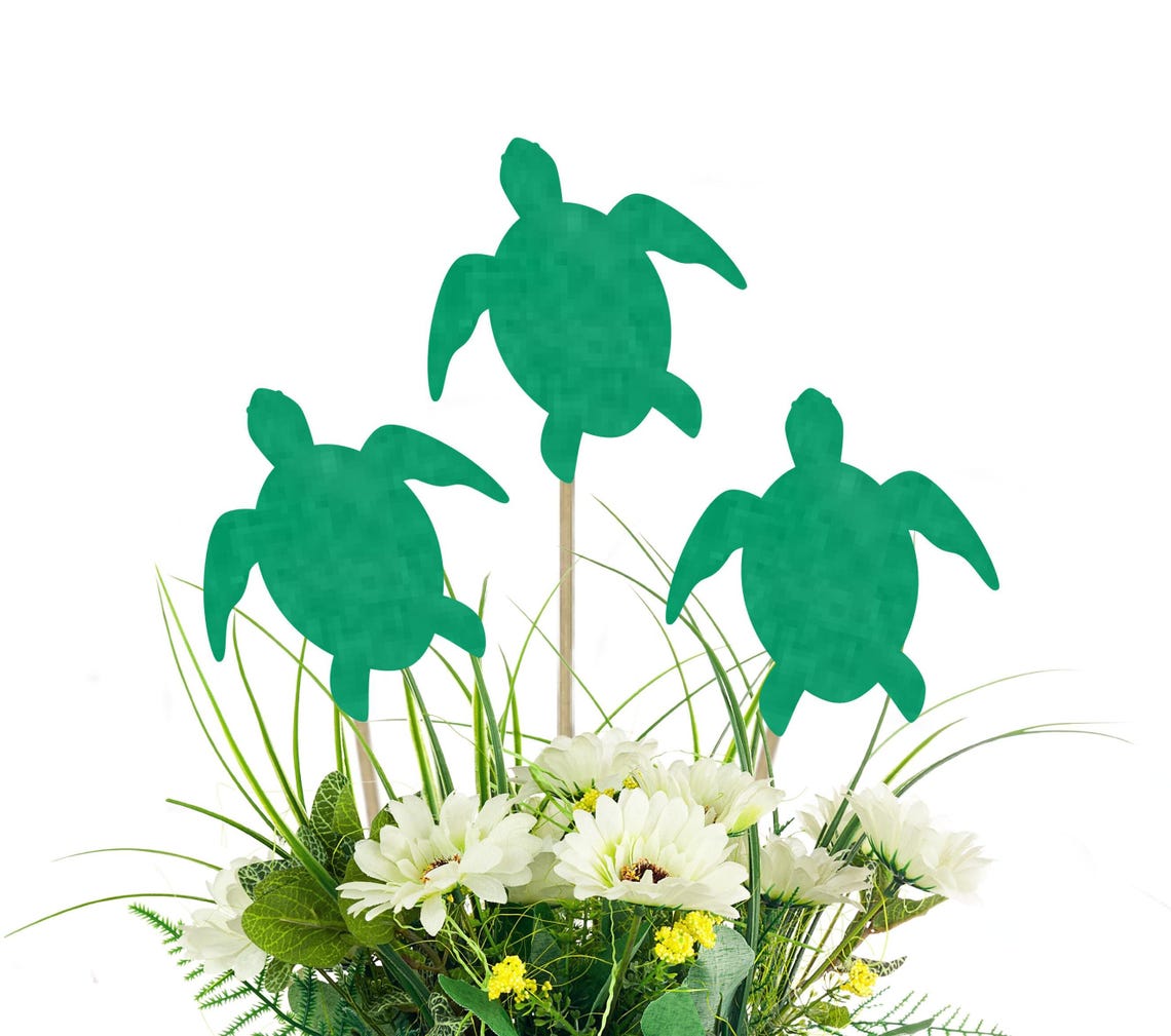 Sea Turtle Centerpiece Picks, Ocean Party Decor, Birthday Party, Under ...