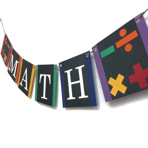 Math Banner Classroom Decor - Back to School - Teacher Classroom Sign ...