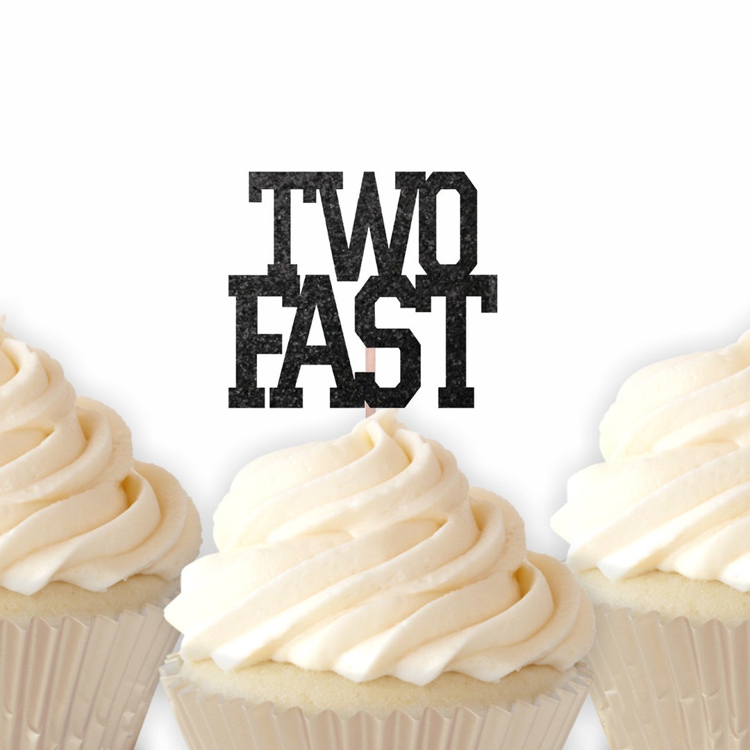 Two Fast Cupcake Toppers - Racing Birthday Party Decorations, 2nd ...