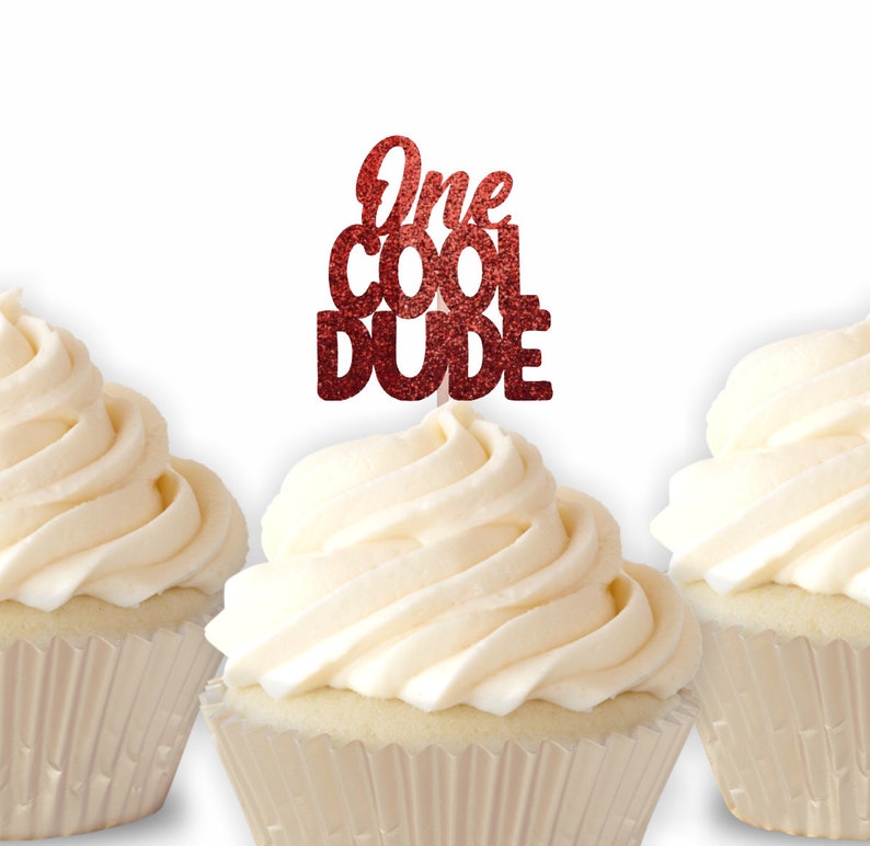 One Cool Dude Cupcake Toppers First Birthday Party - Etsy