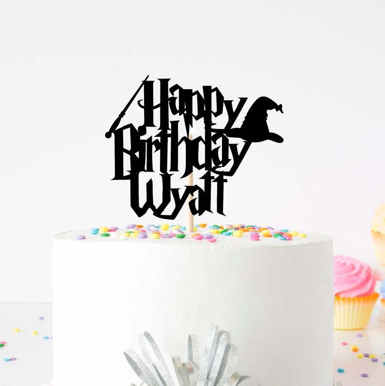 Wizard Themed Cake Topper, Happy Birthday, Wizard Birthday, Party ...